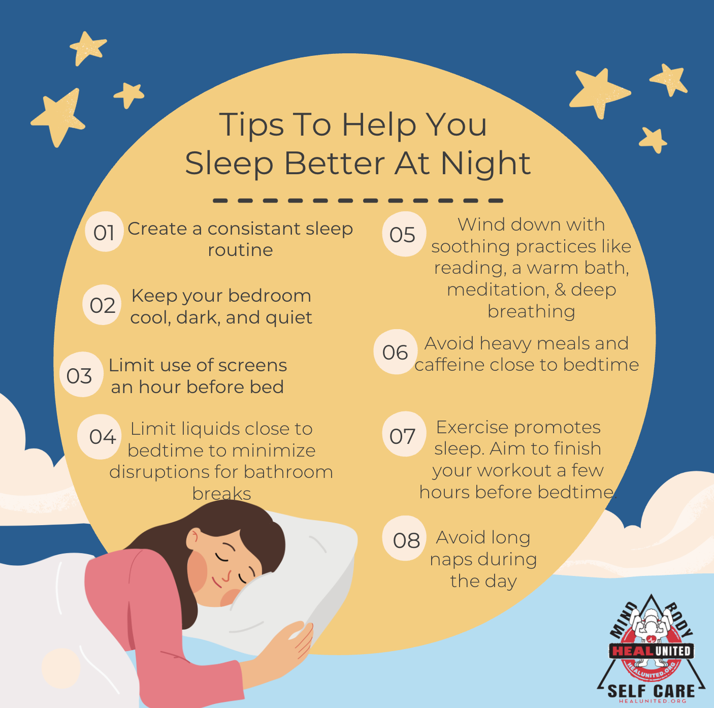 Top tips for Good Sleep - HEAL United